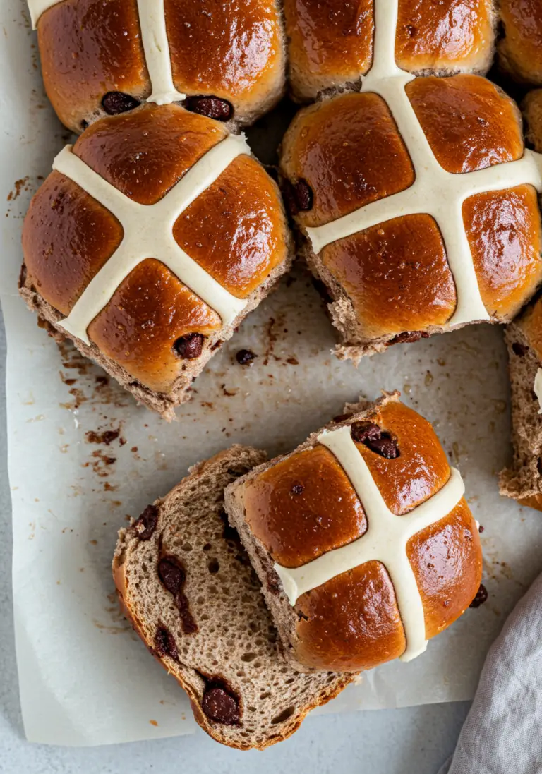Chocolate Hot Cross Bun - fortastefulrecipes
