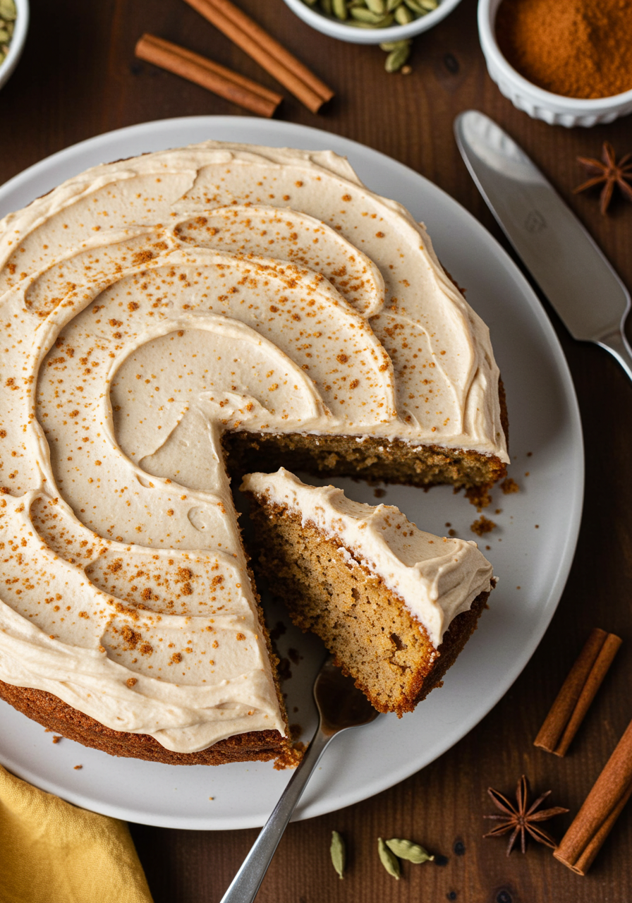 Chai Spice Cake with Cream Cheese Frosting - fortastefulrecipes